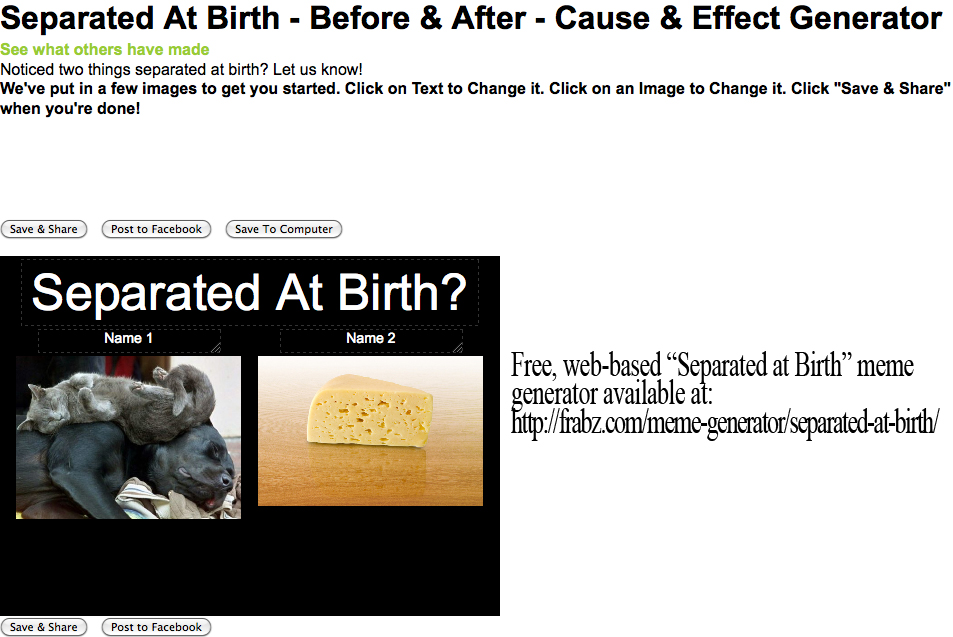 Separated At Birth Meme Generator Frabz | On the Language of Internet Memes